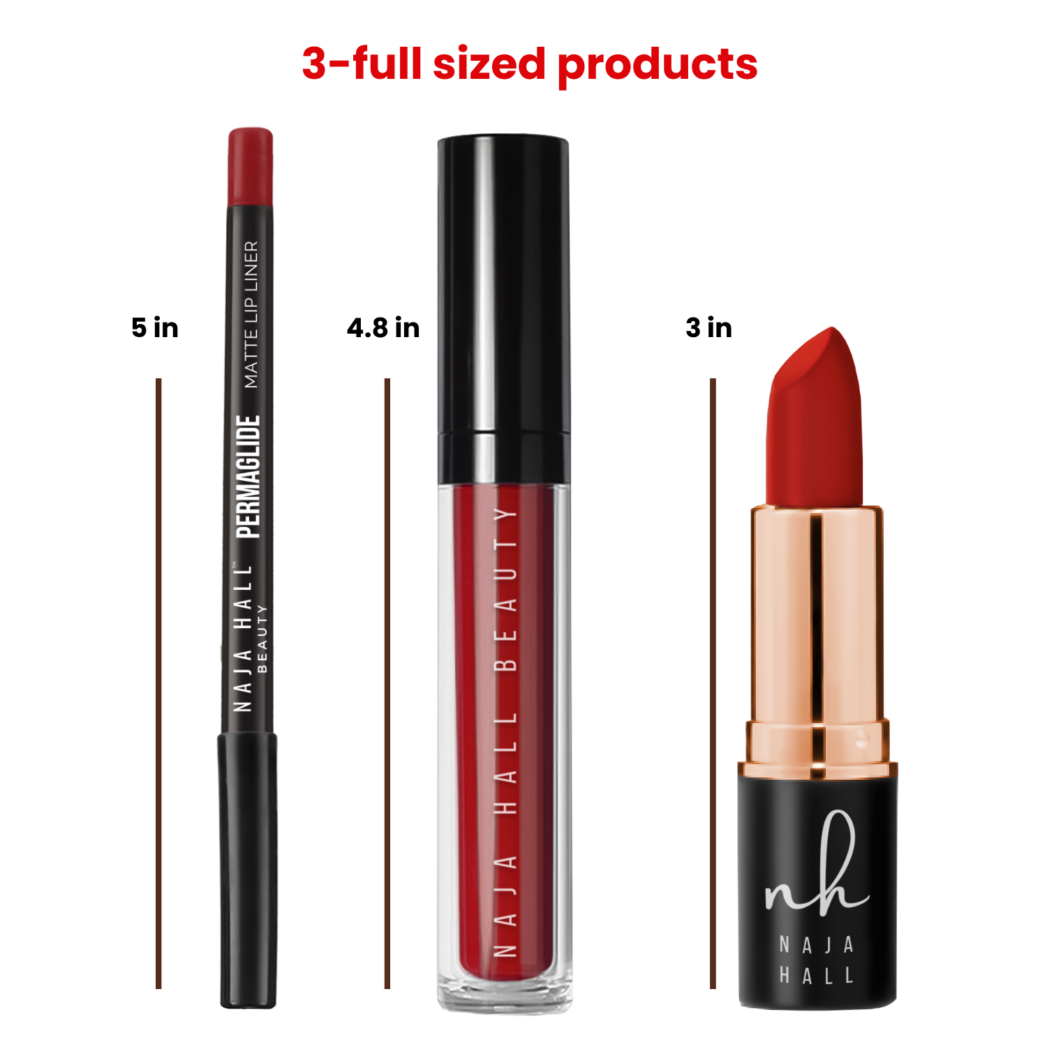 unbotheRED 3-piece Matte RED Lip Kit
