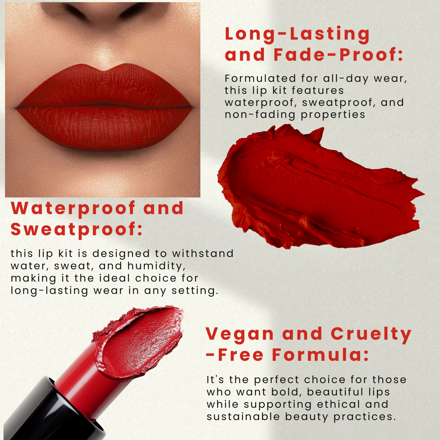 unbotheRED 3-piece Matte RED Lip Kit